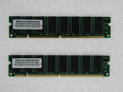 1GB PC133 SDRAM 2X512MB 168 pin 64MX4 HIGH DENSITY RAM RARE USE | eBay ...