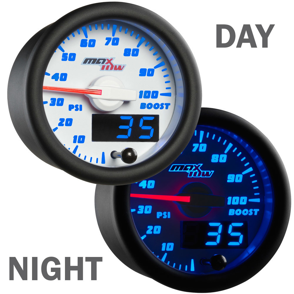 Boost Gauge MaxTow Double Vision 60 PSI Turbo Kit - Includes Boost
