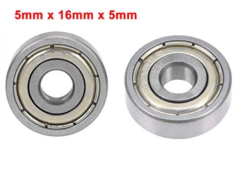 625ZZ Deep Groove Ball Bearings Flange 5x16x5mm Mini for Casters ...