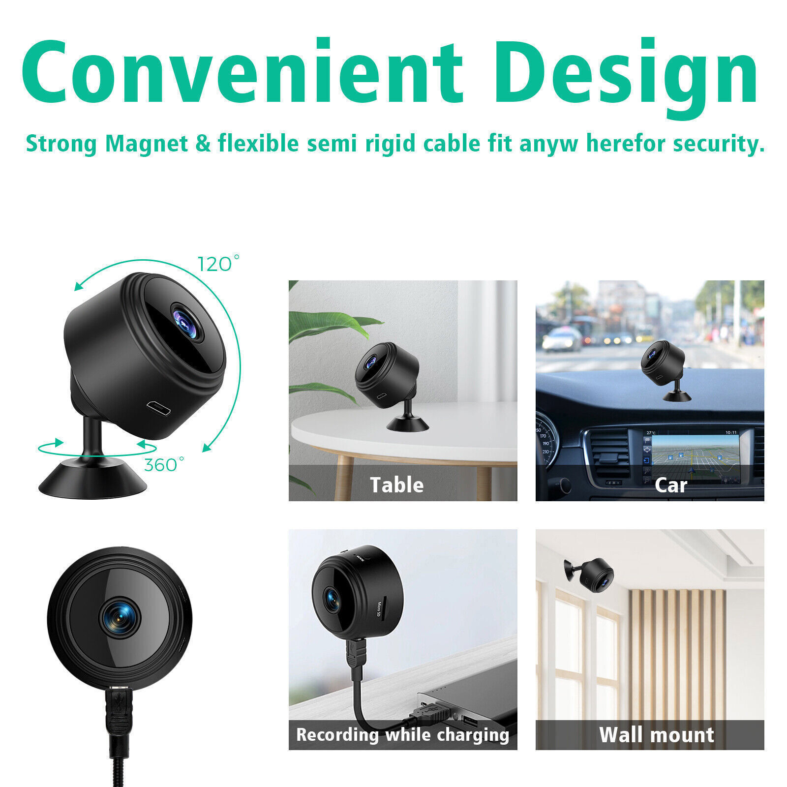 1080P Wireless WiFi CCTV Indoor &Outdoor MINI IP Camera CAM Home ...