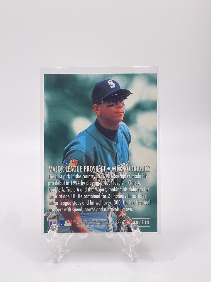1994-1995 FLEER ALEX RODRIGUEZ ROOKIE CARD RC TOP PROSPECTS #10 OF 10 ...