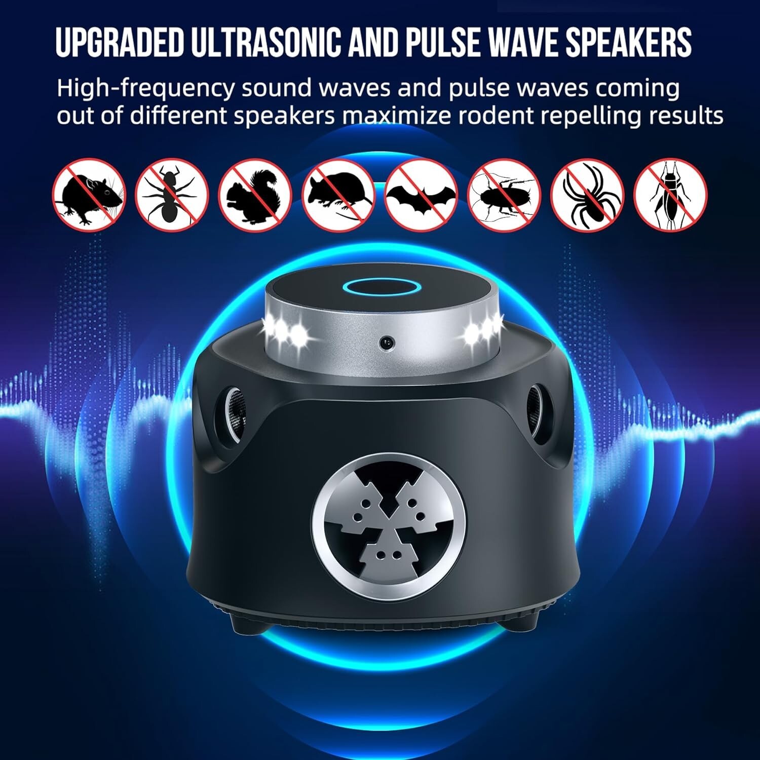 For Ultrasonic Mouse Repellent Squirrel Repeller Rodent Detector Rat ...