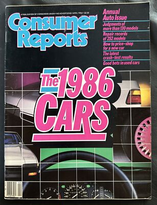 Consumer Reports - March 1986 - The 1986 Cars Annual Auto Issue Vol. 51 ...
