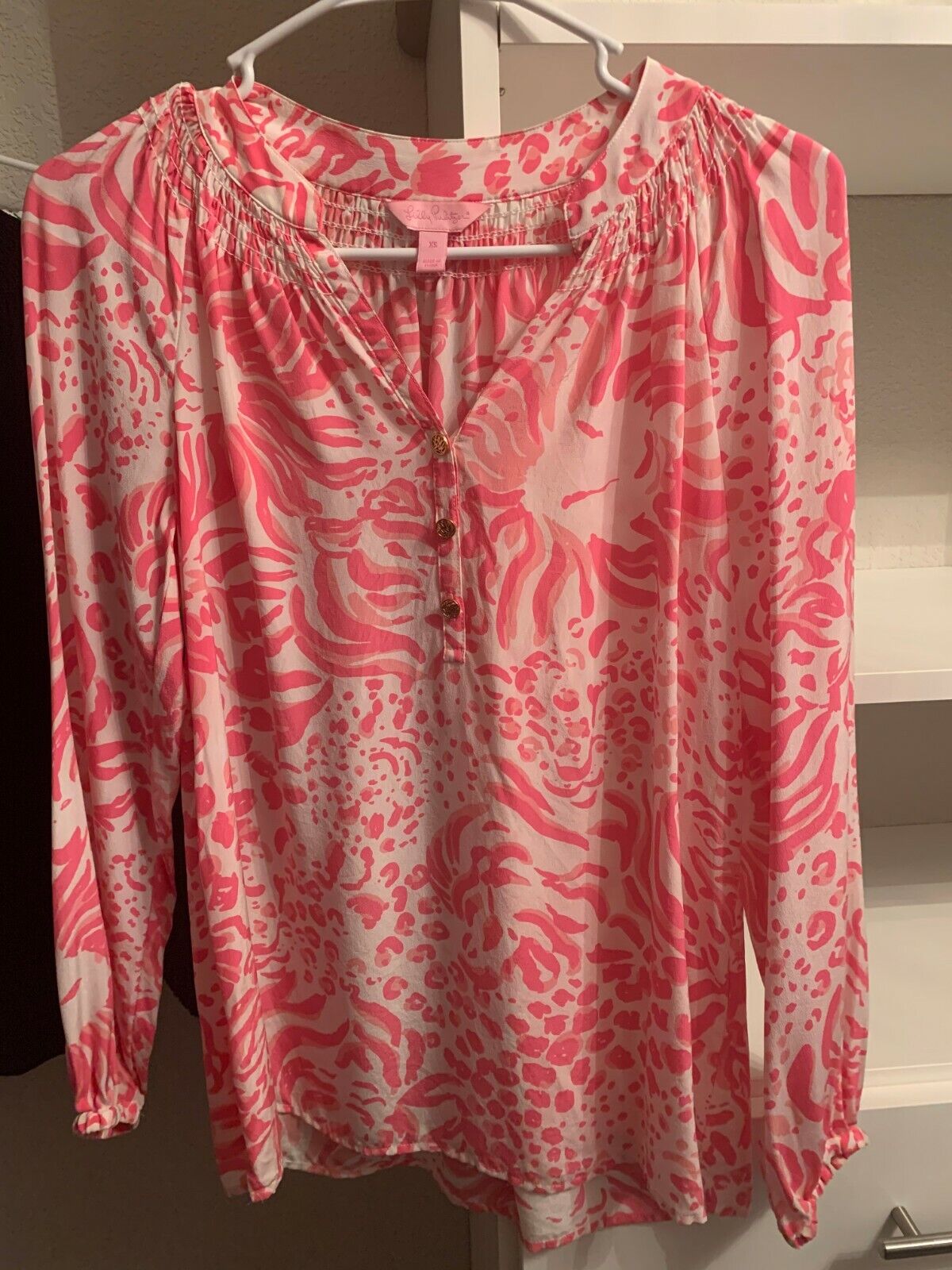 Lilly Pulitzer Womens Resort Wear Elsa Silk Top Size… Gem