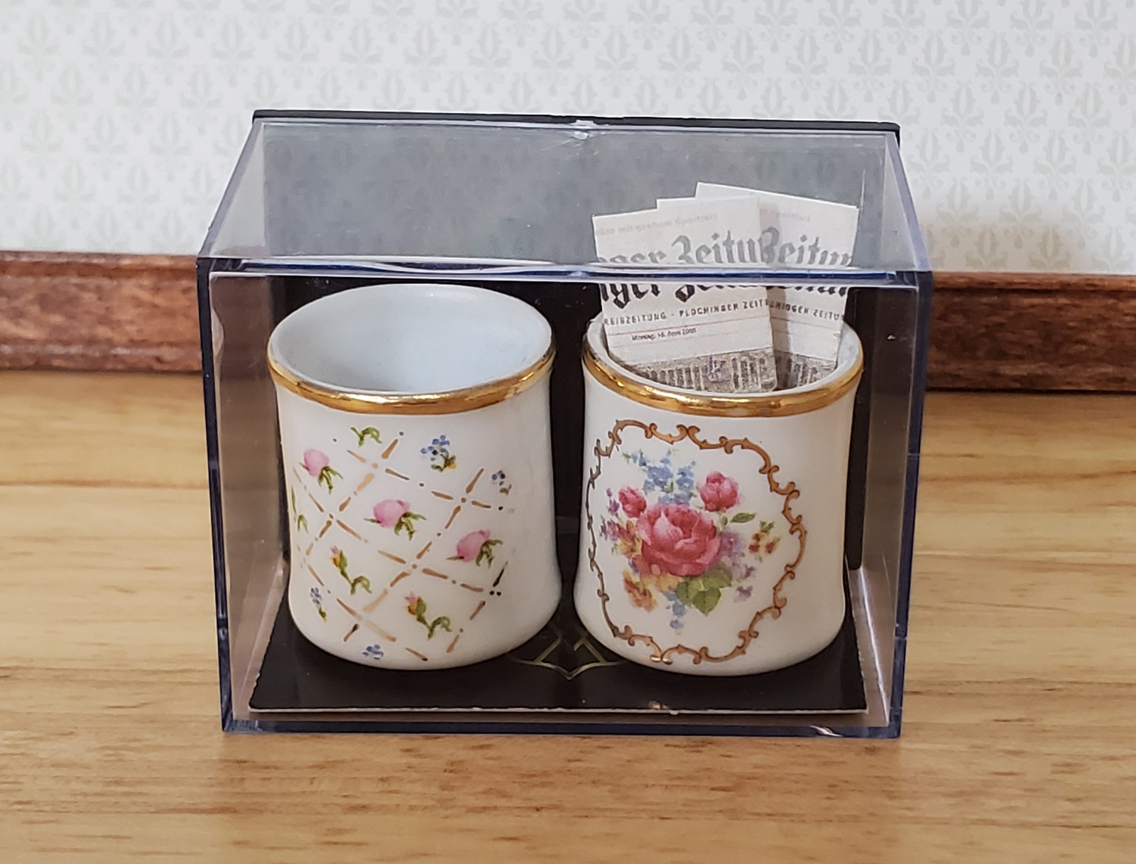 Dollhouse Waste Paper Baskets Trash Cans x2 Reutter Porcelain 1:12 ...
