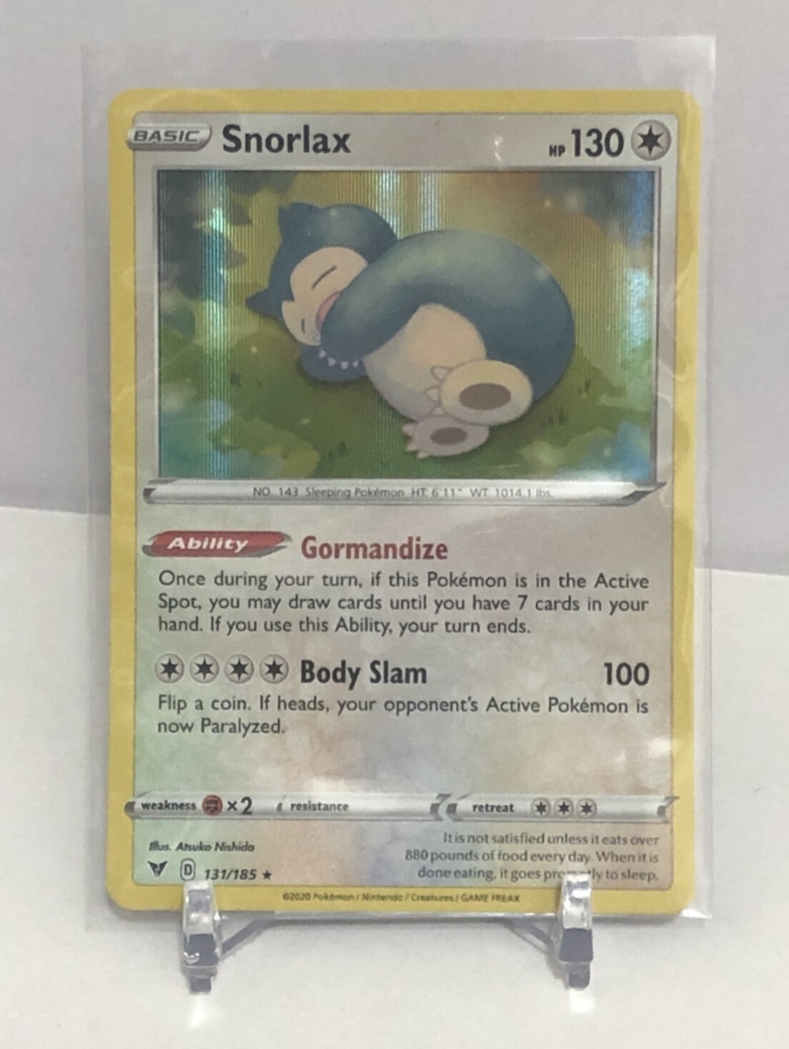 Snorlax Holo Rare NM Pokémon Card Vivid Voltage 131/185 | eBay