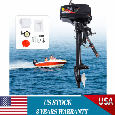 3.6 HP 2 Stroke Heavy Duty Gas Trolling Motor Fishing Boat Engine Water ...