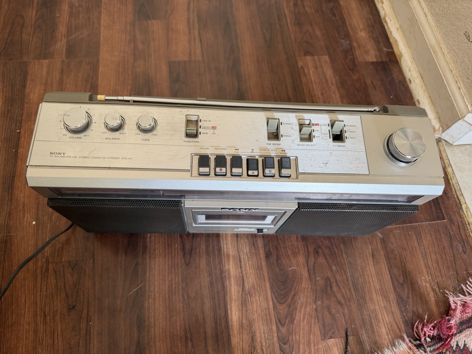 1980 Vintage Sony CFS-V2 Stereo Cassette Recorder Boombox AM FM Radio ...