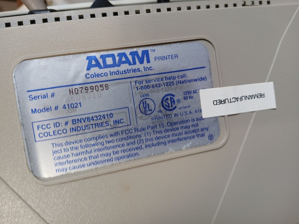 Colecovision Coleco ADAM Family Computer System Printer & Keyboard CIB ...