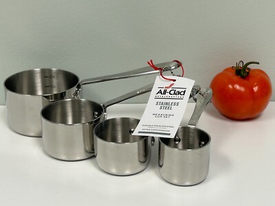 All-Clad Stainless Steel Measuring Cups 4 pc Set. NEW! | eBay