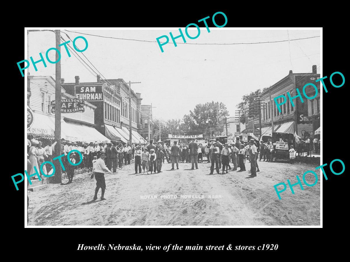 OLD LARGE HISTORIC PHOTO OF HOWELLS NEBRASKA THE MAIN STREET & STORES ...