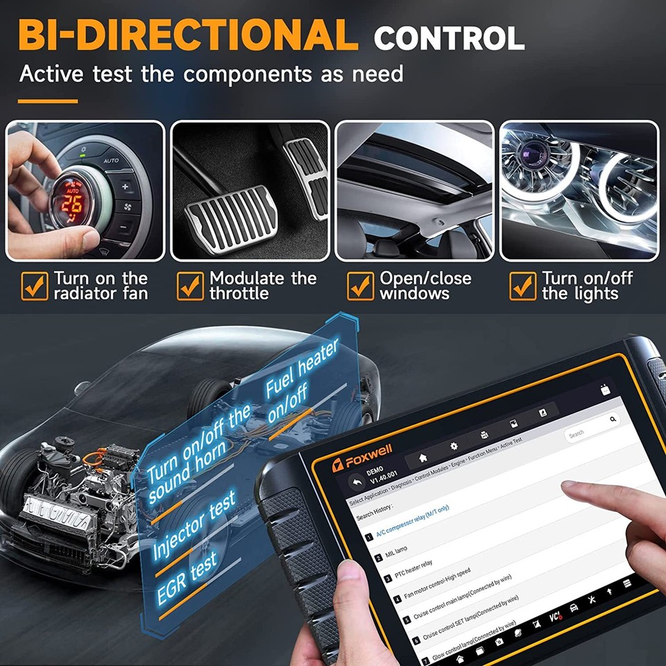 10 inch Bi-directional Diagnostic Scanner OBD2 Scan Tool Online/Offline ...