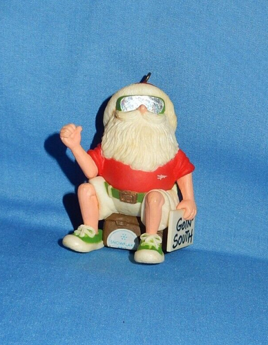 Vintage Hallmark 1983 Hitchhiking Santa Claus Christmas Ornament | eBay