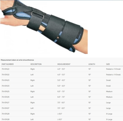 ProCare 79-87435 Wrist Forearm Support Splint, Left Hand, Size: Medium ...