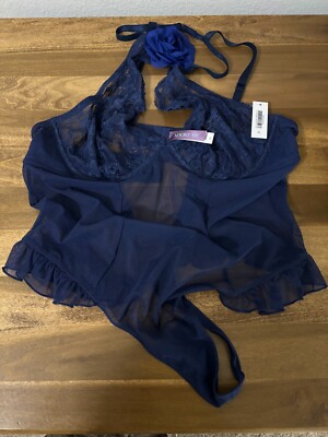 Adore Me Sheer + Lace Toni Unlined Bodysuit Lingerie Size XL NWT | eBay