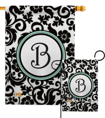 Damask B Initial Simply Beauty Monogram First Last Name Garden House ...
