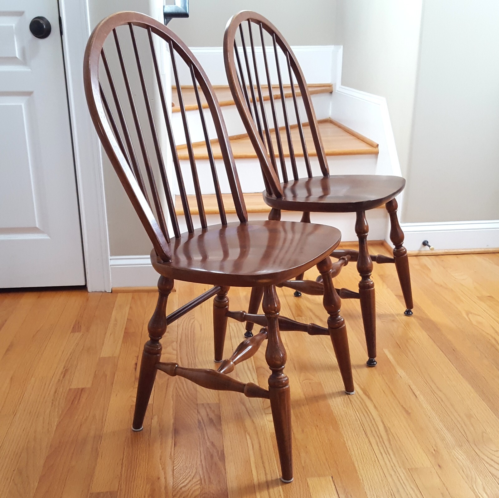 Vintage Pair Moosehead Windsor Chairs Hoop Back Made in Maine Mahogany ...