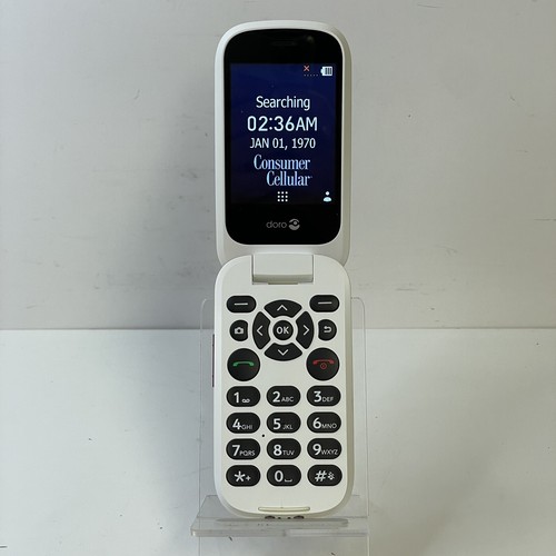 Doro DFC-0180 - Red and White ( Consumer Cellular ) 4G VoLTE Flip Phone ...