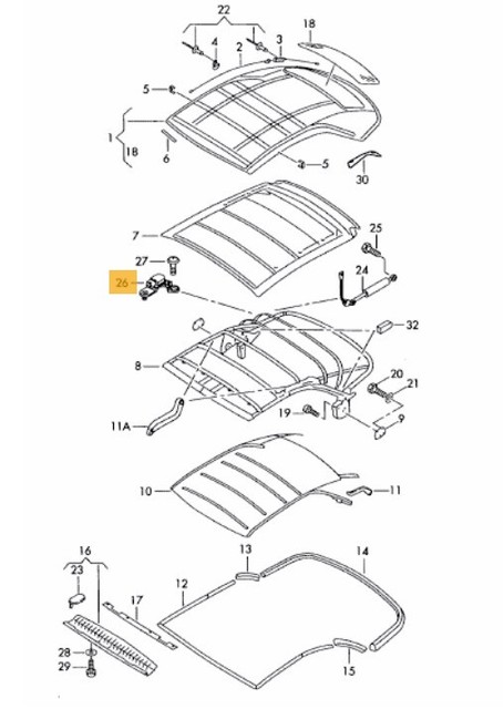 Convertible Top Position Sensor Genuine for Audi 8H0959613A for sale ...