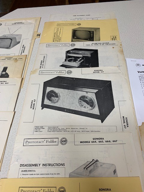 Specialized Service Manuals - Photofact Folders, see listing for items ...