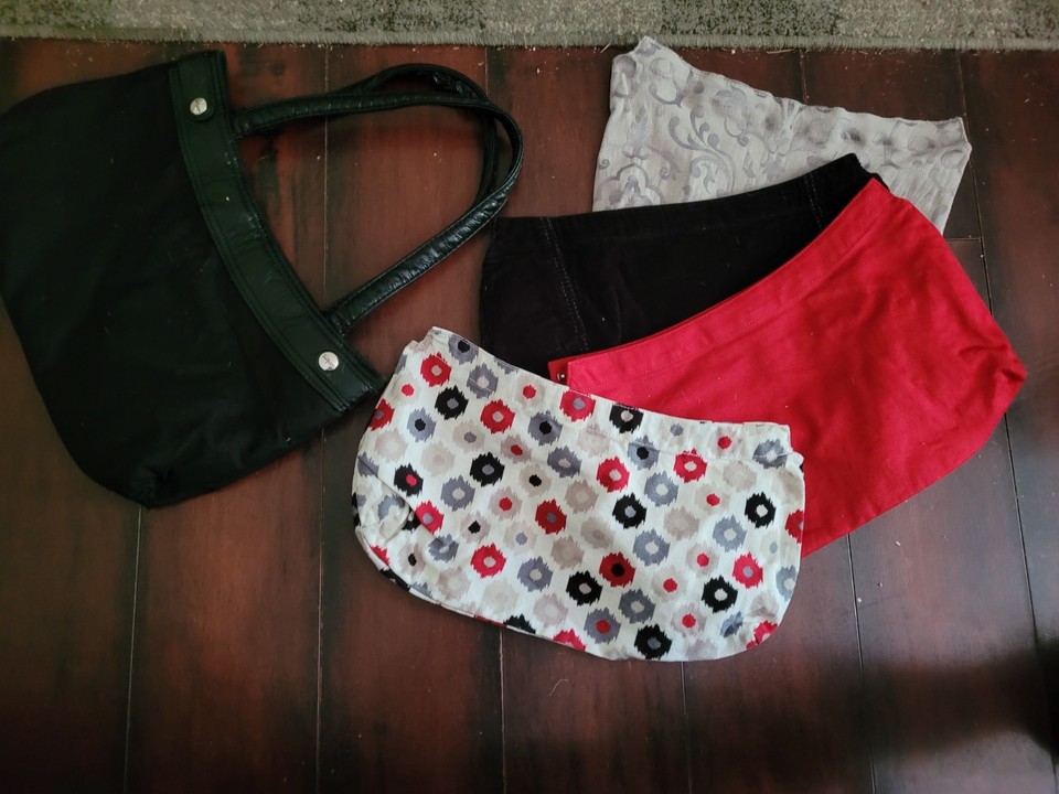 Thirty-One Black Shoulder Bag Purse Handbag with 4 Interchangeable ...