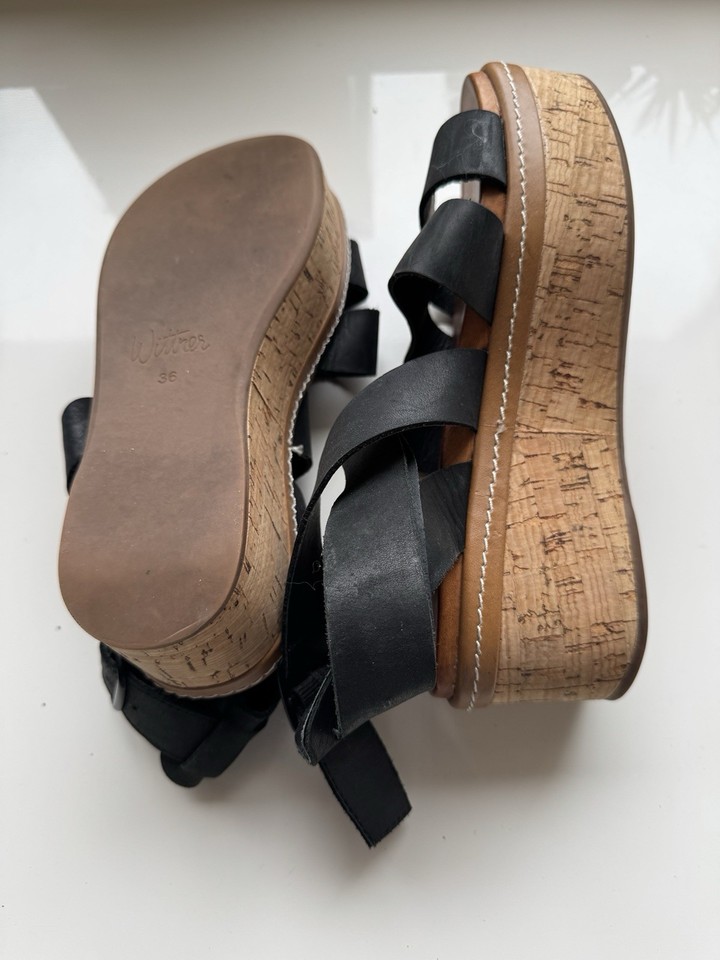 Wittner Women’s Black Sandals - Size 36 | Strappy Leather Summer Shoes ...