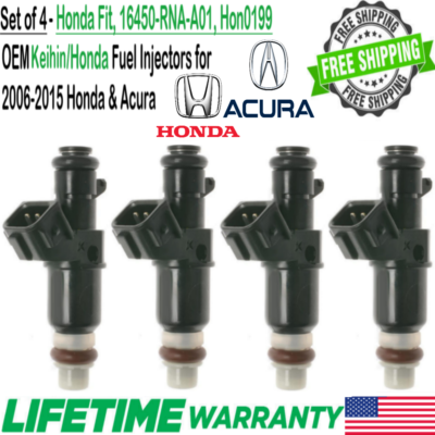 OEM x4 Honda Fuel Injectors for 2006-15 Honda & Acura 1.5L/1.8L I4 3.0L ...