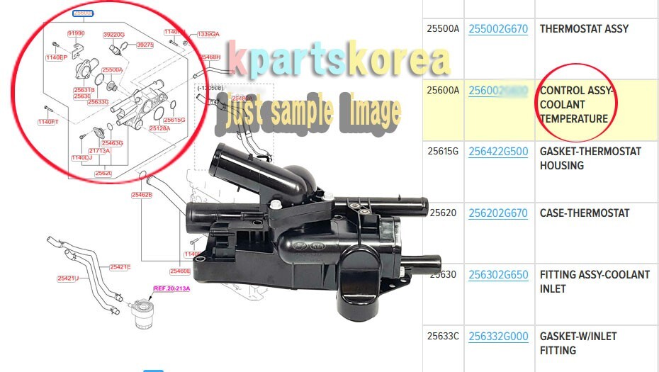256003CAF0 GENUINE COOLANT TEMPERATURE CONTROL FOR MAXCRUZ 16 FEDEX DHL ...