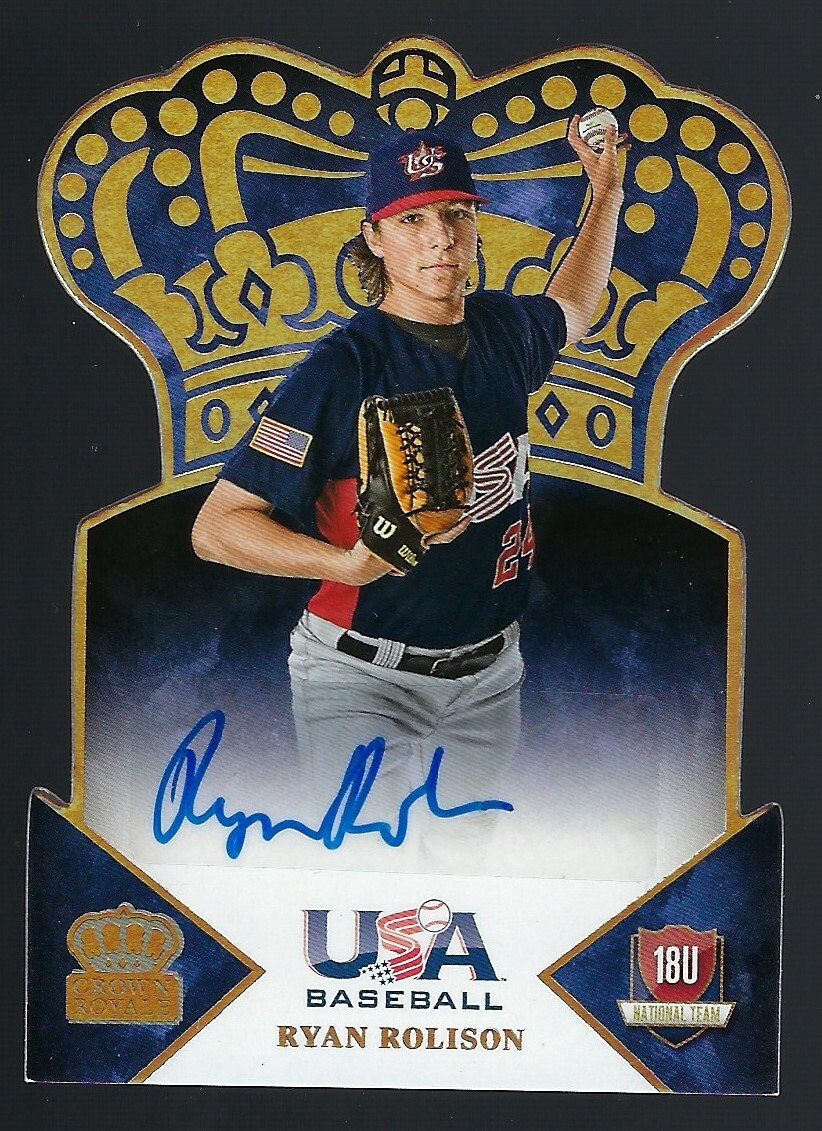 2015 Panini USA Baseball Crown Royale Gold Signature Ryan Rolison 03/10 ...