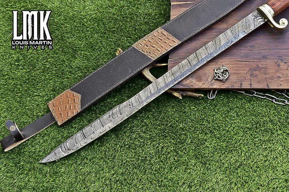 LMK Custom Hand Forged Twist Damascus Sword Hard Wood Best Selling ...