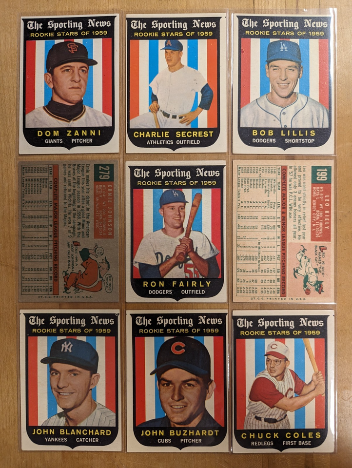 1959 Topps Baseball Lot 60 Cards ROOKIES STARS VARIATIONS MAZEROSKI ...
