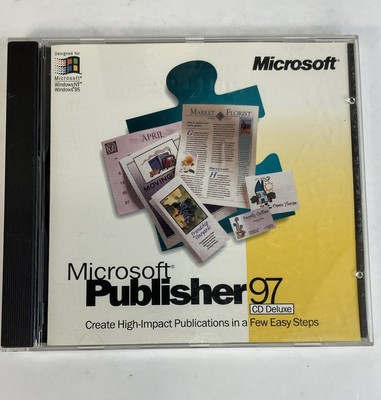 Microsoft Publisher 97 PC Software CD Deluxe Version with CD Key | eBay
