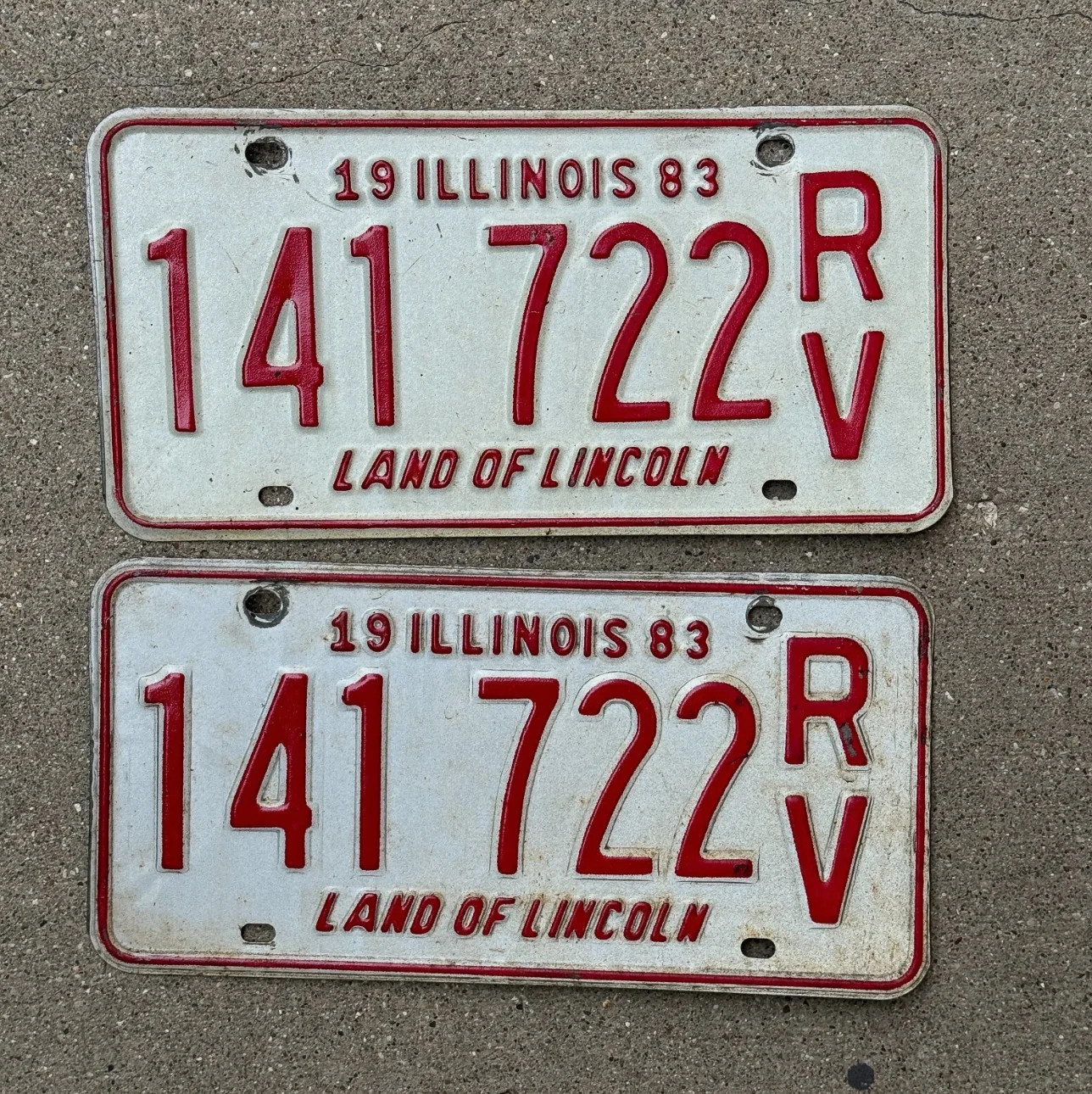 1983 Illinois RV License Plate Pair Auto Tag Garage Decor Vintage 141 ...