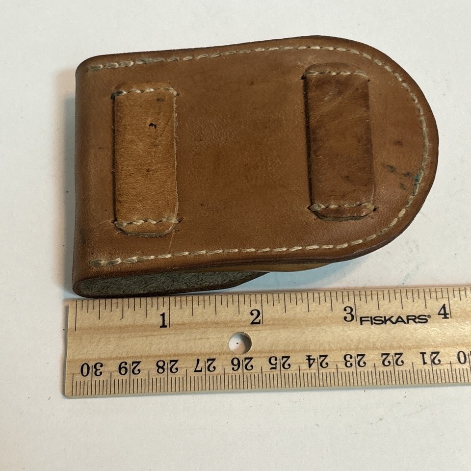 Vintage Yugo Military Banjo Style Brass Rifle Oiler Oil Can Tan Leather ...