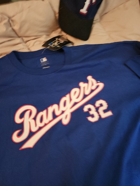 Mens Majestic Blue Texas Rangers Short Sleeve T-Shirt Size XL Chest for ...