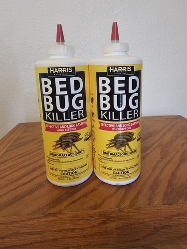 (2) Harris Bed Bug Killer Diatomaceous Earth Powder 8oz ~ New | eBay