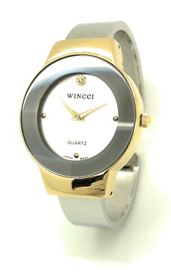 Wincci Ladies Shiny Metal Bangle Cuff Fashion Analog Quartz Watch | eBay