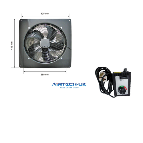 Industrial Extractor Metal Plate Fan Axial Exhaust Blower 350MM+speed ...