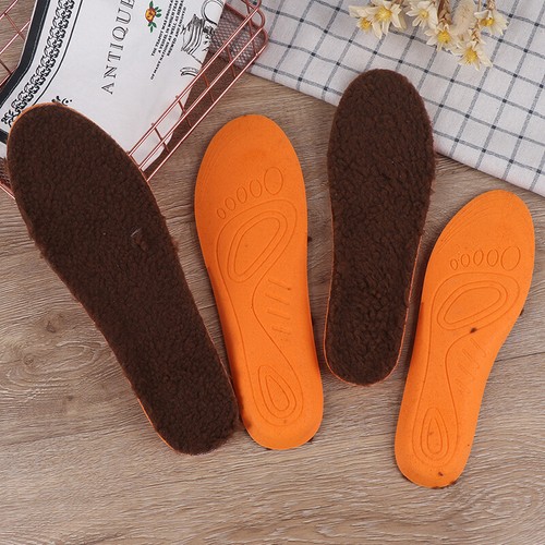 1pairs Sheepskin Insoles Soft Warm Winter Thick Inner Soles Wool Shoes ...