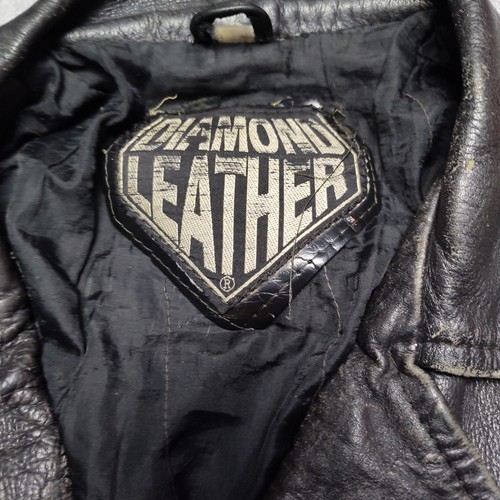 Vintage Diamond Leather Punk Rock Ramones Classic Motorcycle Jacket Men ...