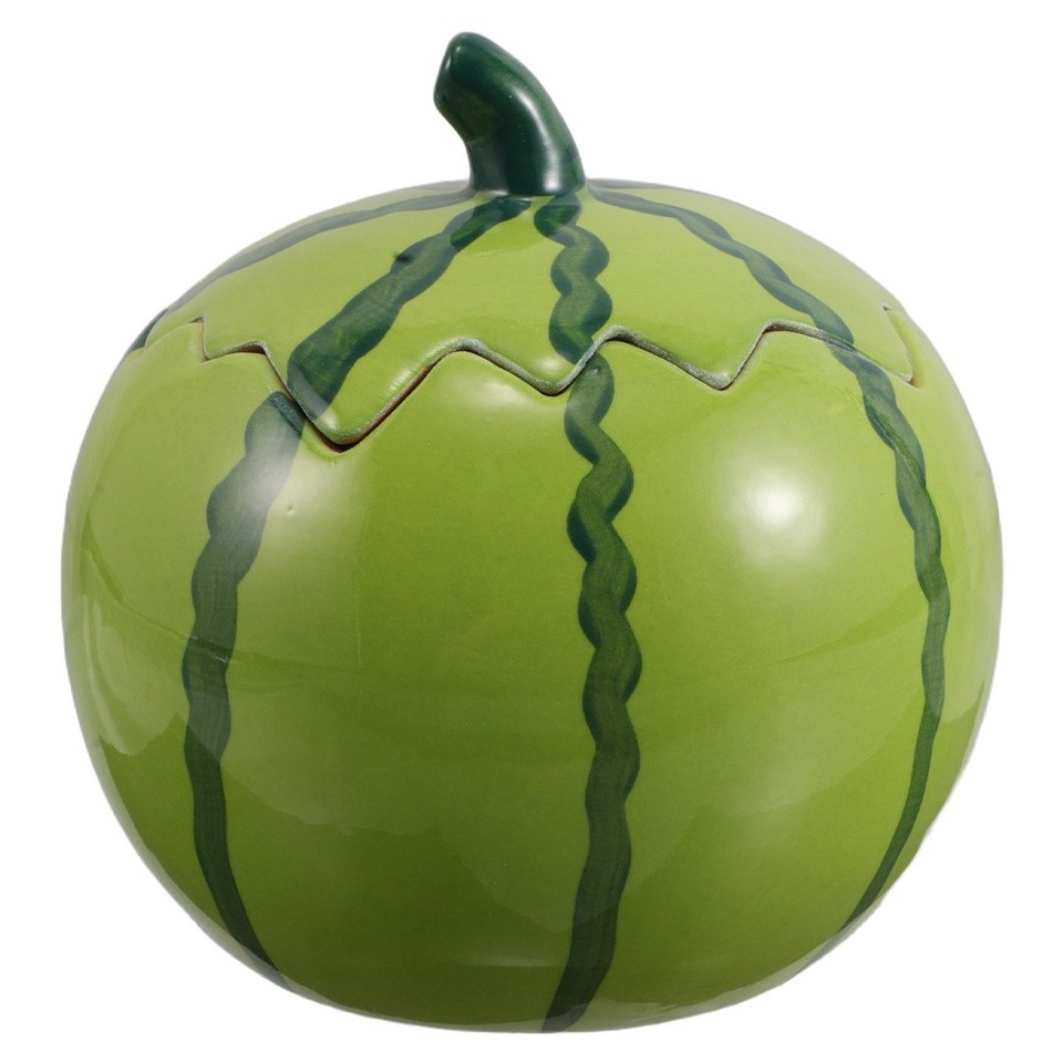 Watermelon Shaped Bowl: Ceramic Food Serving Bowl With Lid Salad Dishes ...