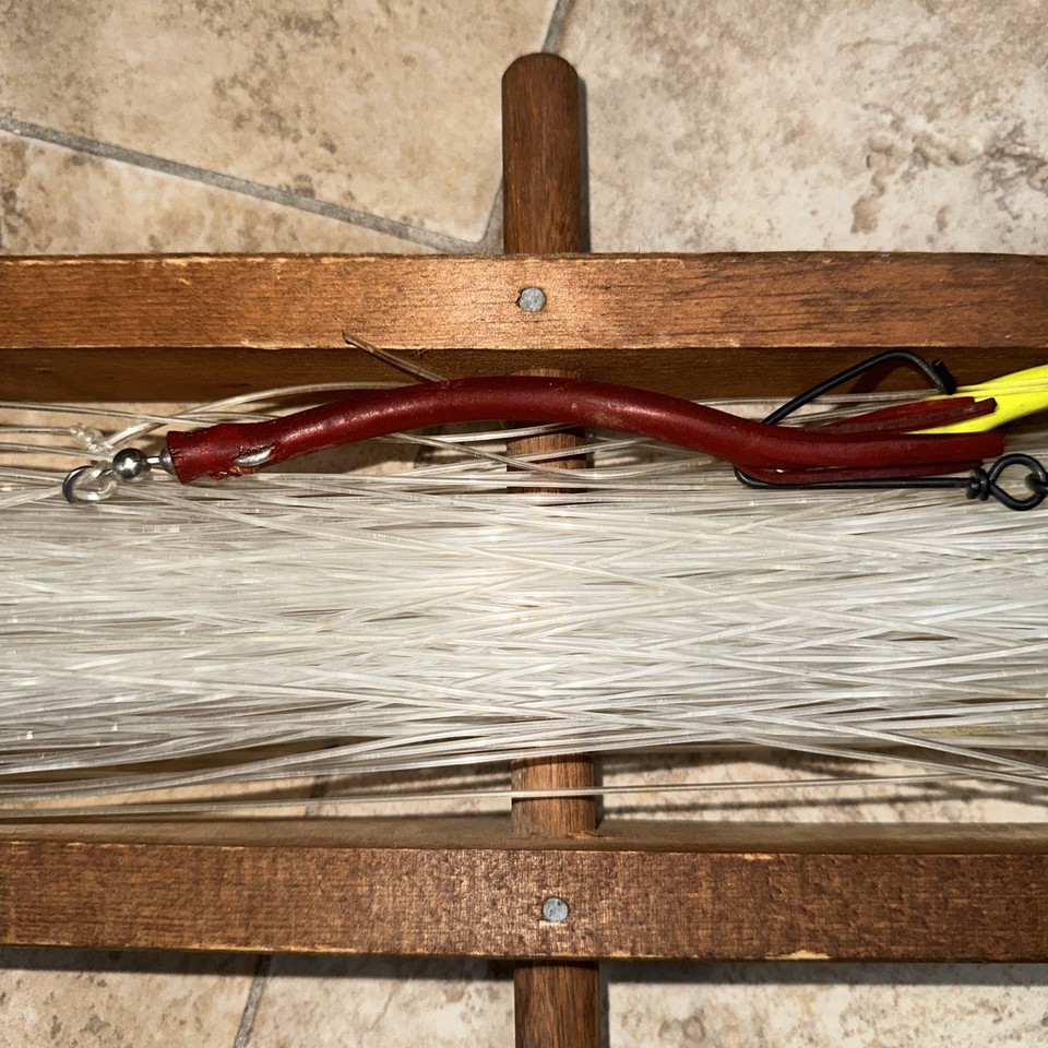 Antique Wooden Fishing Hand Line / Reel Hook Lure / Decoys Vntg Kite ...