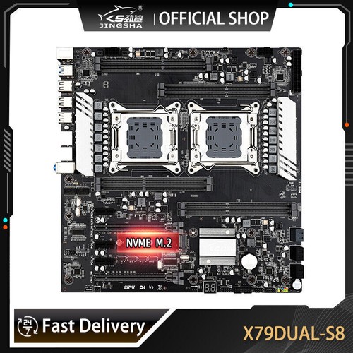 JINGSHA X79 S8 Dual CPU LGA2011 Motherboard Support Dual E5 V1 V2 DDR3 ECC 256GB | eBay