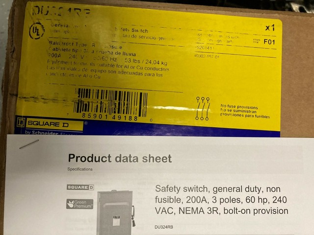 Square D DU324RB Industrial Control System for sale online | eBay
