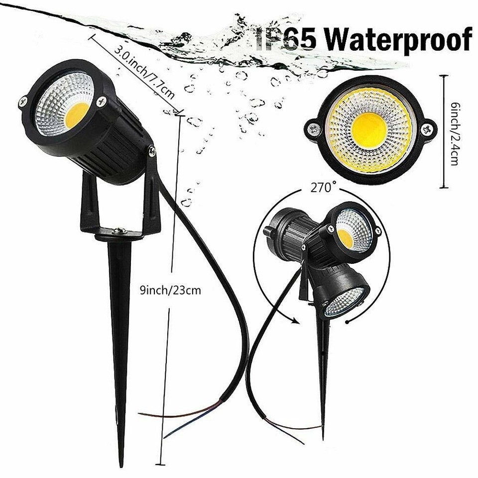 12V 5W LED Landscape Light 3000K Garden Outdoor Low Voltage Spotlight ...