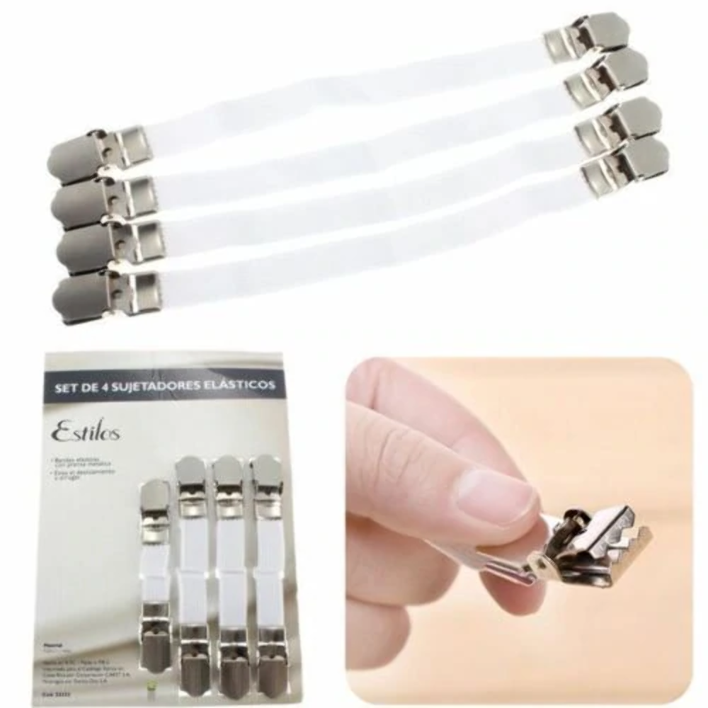 4 X SHEET GRIPPERS STRAPS FASTENERS HOLD GRIPS SHEETS ELASTIC CHROME ...