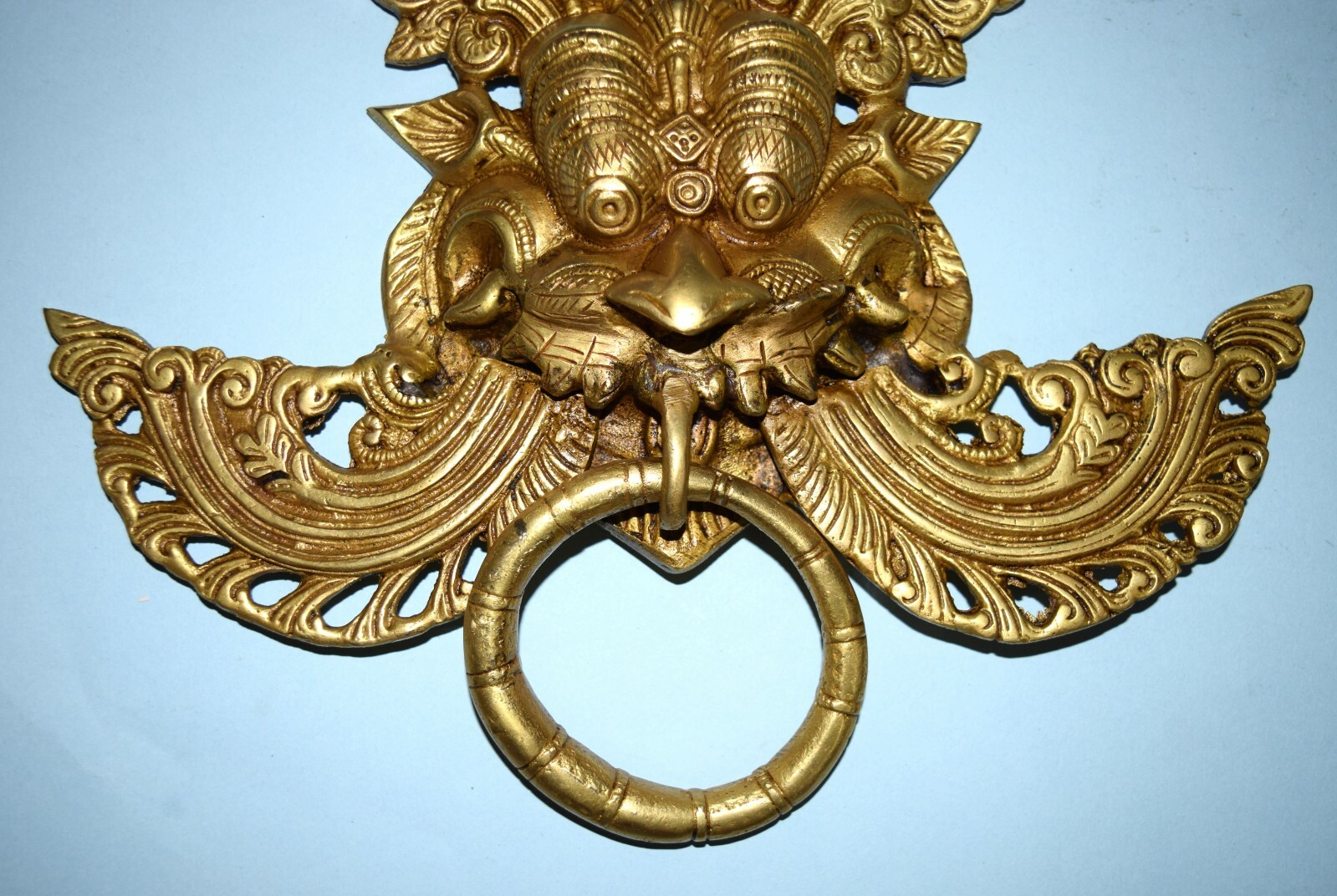 Brass Yali Knocker Creature Face Design Mythology Theme Outdoor Bell ...