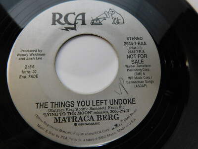 Matraca Berg – The Things You Left Undone 1990 7" PROMO 2644-7-RAA | eBay
