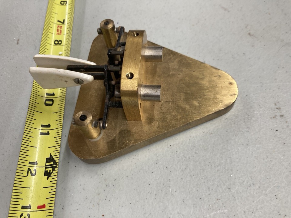 VIBROPLEX Triangular Brass Racer Iambic Paddle CW / Morse Keyer Unit ...