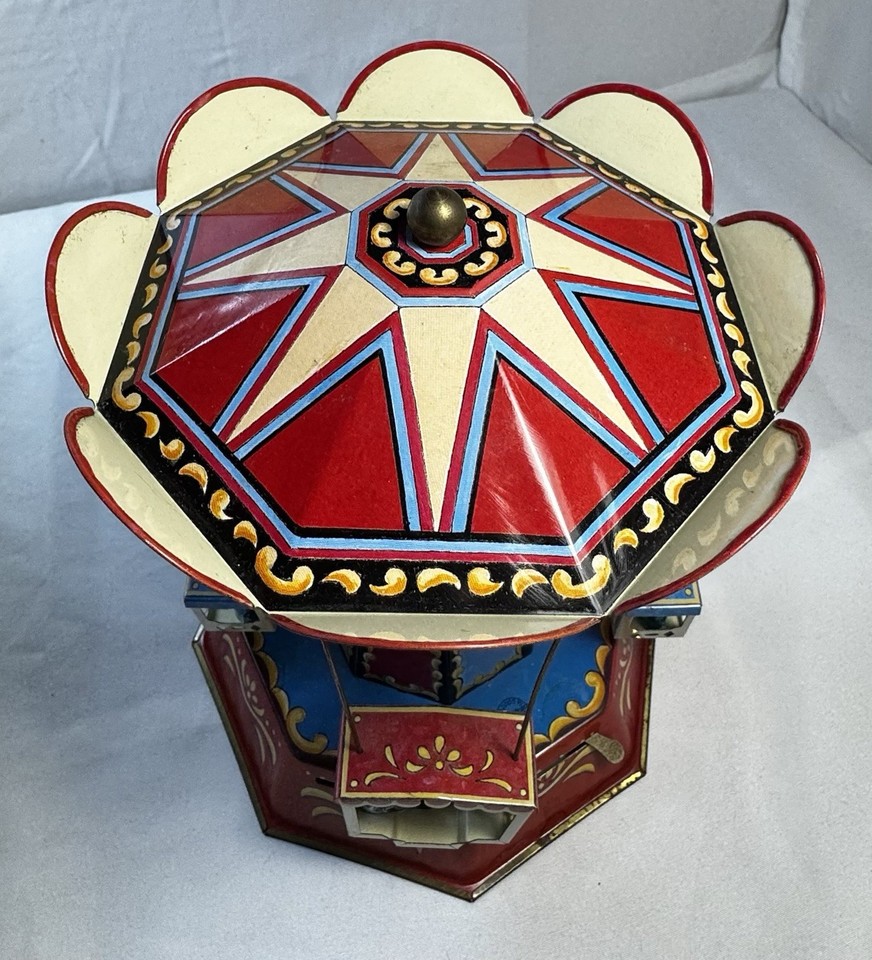 Antique Merry Go Round Tin Wind-up Toy Made in Germany with Box Vintage ...